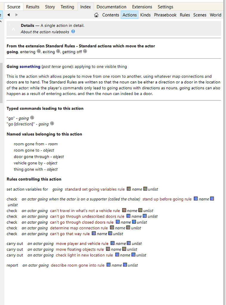 Index seemingly missing responses for actions (as in Example 252 ...