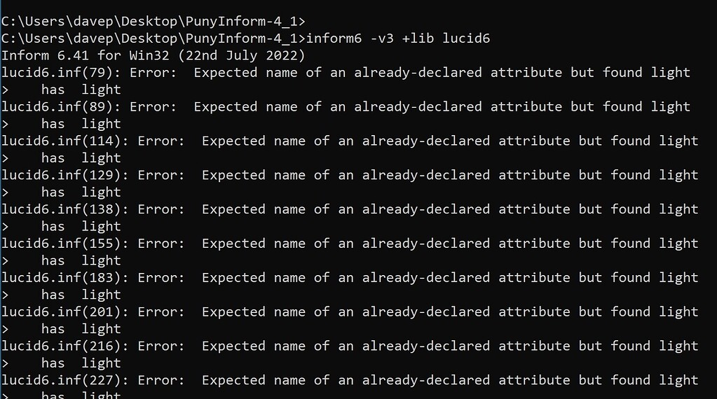 Compiling errors, help for a beginner - Inform 6 - The Interactive Fiction Community Forum