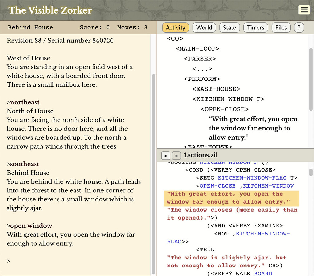 The Visible Zorker - Playing - The Interactive Fiction Community Forum